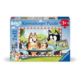 RAVENSBURGER VERLAG Kinderpuzzle 2x12 Teile - Bluey - Familienzeit