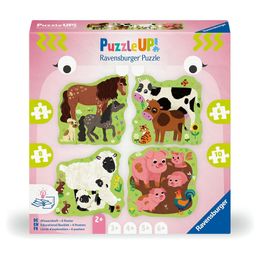 RAVENSBURGER VERLAG Kinderpuzzle 4, 6, 8, 10 Teile - Puzzle UP! Bauernhoftiere