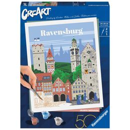RAVENSBURGER VERLAG CreArt, Malen nach Zahlen Citys - Farbenfrohes Ravensburg