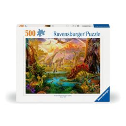 RAVENSBURGER VERLAG Erwachsenenpuzzle 500 Teile - Im Dinoland