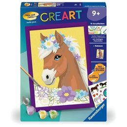 RAVENSBURGER VERLAG CreArt, Malen nach Zahlen Kinder - Pferd mit Blumen
