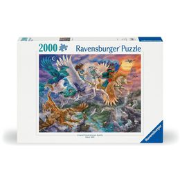 RAVENSBURGER VERLAG Erwachsenenpuzzle 2000 Teile - Auf dem Pegasus durch die L&uuml;fte