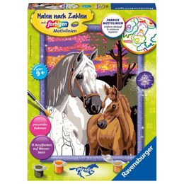 RAVENSBURGER VERLAG Pferde im Sonnenuntergang. Malen nach Zahlen Serie Pferd
