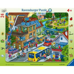 RAVENSBURGER VERLAG Ravensburger Kinderpuzzle - Unsere gr&uuml;ne Stadt - 24 Teile Rahmenpuzzle f&uuml;r Kinde...