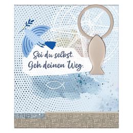 Fisch-Schl&uuml;sselanh&auml;nger - Sei du selbst. Geh deinen Weg. (1 St&uuml;ck)