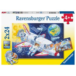 RAVENSBURGER VERLAG Ravensburger Kinderpuzzle - 05665 Reise durch den Weltraum - 2x24 Teile Puzzle f...