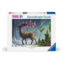 RAVENSBURGER VERLAG Erwachsenenpuzzle 1000 Teile - Der Hirsch als Fr&uuml;hlingsbote