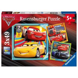 RAVENSBURGER VERLAG Disney Cars: Bunte Flitzer. Puzzle 3 x 49 Teile