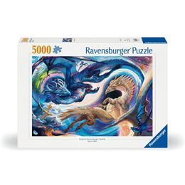 RAVENSBURGER VERLAG Erwachsenenpuzzle 5000 Teile - Gigantisches Drachenfest zur Tages- und Nachtstun...