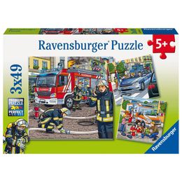 RAVENSBURGER VERLAG Helfer in der Not. Puzzle 3 x 49 Teile