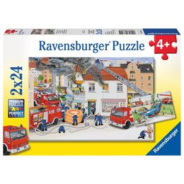 RAVENSBURGER VERLAG Bei der Feuerwehr. Puzzle 2 x 24 Teile