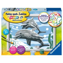 RAVENSBURGER VERLAG Malen nach Zahlen. Freundliche Delfine
