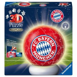 RAVENSBURGER VERLAG Ravensburger 3D Puzzle Nachtlicht FC Bayern M&uuml;nchen - Puzzle-Ball mit LED Nachtl...