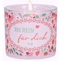 Glaswindlicht zum Geburtstag - Von Herzen f&uuml;r dich (1 St&uuml;ck)