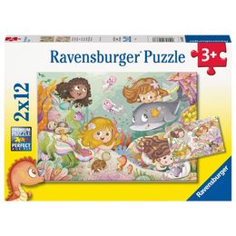 RAVENSBURGER VERLAG Ravensburger Kinderpuzzle - 05663 Kleine Feen und Meerjungfrauen - 2x12 Teile Pu...