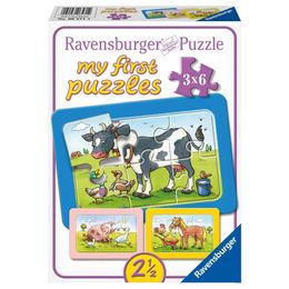 RAVENSBURGER VERLAG Gute Tierfreunde. My first puzzle - Rahmenpuzzle 3 x 6 Teile