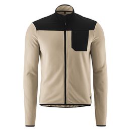 Gonso Herren Radtrikot "Adventure Jersey Fleece M", beige, Gr. XL, 100% Polyester, Trikots, Herren Fahrradtrikot langarm, weiches Fleece-Material,