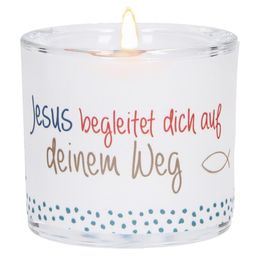 Glaswindlicht zur Erstkommunion - Jesus begleitet dich auf deinem Weg (1 St&uuml;ck)