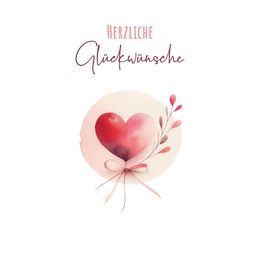 Geburtstagkarte - Herzliche Gl&uuml;ckw&uuml;nsche (6 St&uuml;ck)