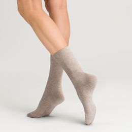 Socken Hudson "RELAX COTTON", Damen, Gr. 35-38, biber, meliert, Baumwollmischung, normal, Socken Socken, druckfreier Relax-Komfortbund