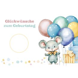 Gl&uuml;ckwunschkarte zum Kindergeburtstag - Gl&uuml;ckw&uuml;nsche zum Geburtstag (6 St&uuml;ck)