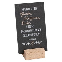 Schiefertafel &raquo;Glaube, Hoffnung, Liebe&laquo;