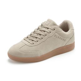 ELBSAND Damen Sneaker "Freizeitschuh, Schn&uuml;rschuh, Turnschuh, Retro Sneaker, Lederschuh", Gr. 38, beige, Obermaterial: 93% Rindsleder, 7%