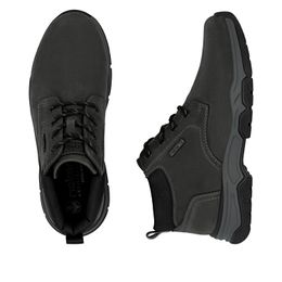 Rieker Herren Schn&uuml;rboots, Gr. 43, schwarz, Nubukleder, Schuhe, Stiefelette, Casual Boots mit Schaftrandpolsterung, TEX-Membran