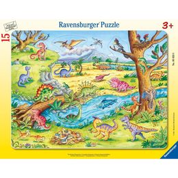 RAVENSBURGER VERLAG Ravensburger Kinderpuzzle - Die kleinen Dinosaurier - 8-17 Teile Rahmenpuzzle mi...