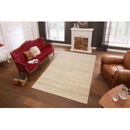 Wollteppich Theko, B:60cm H:20mm L:90cm, beige, Wolle, Wohnzimmer, Teppiche, "Janne, Berber Teppich, Wolle, meliert, handgearbeitet", handgetuftet,