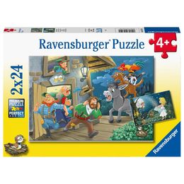 RAVENSBURGER VERLAG Ravensburger Kinderpuzzle - 05719 M&auml;rchenstunde - 2x24 Teile Puzzle f&uuml;r Kinder a...