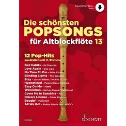 Die sch&ouml;nsten Popsongs f&uuml;r Alt-Blockfl&ouml;te Band 13