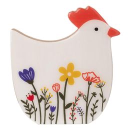 Dekoaufsteller &raquo;Huhn mit Blumen&laquo;
