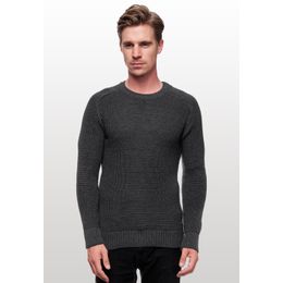 Rusty Neal Herren Strickpullover, grau, Gr. S, unifarben, 50% Baumwolle, 50% Polyacryl, Pullover, in sportlichem Design