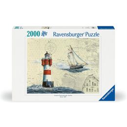 RAVENSBURGER VERLAG Erwachsenenpuzzle 2000 Teile - Romantischer Leuchtturm