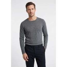 OLYMP Herren Rundhalspullover "OLYMP Strick Casual", grau, Gr. L, Obermaterial: 100% Baumwolle, Pullover, Crew Neck