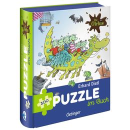 Oetinger Die Olchis. Puzzle im Buch. Feuerstuhl. 300 Teile, Format 48 x 34 cm
