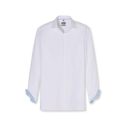 OLYMP Herren Businesshemd "OLYMP Luxor 24/Seven, Comfort Fit, New Kent"wei&szlig;, Gr. 45, 64% Baumwolle, 27% Polyester, 9% Elasthan, Hemden