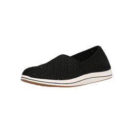 Clarks Damen Slipper "Brinkley", Gr. 42, schwarz, Kunstfaser, Schuhe, im luftigen, perforierten Design