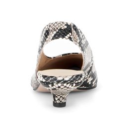 Gabor Damen Slingpumps, Gr. 38, schwarz-wei&szlig;, Kalbsleder, Reptilienpr&auml;gung, Schuhe, Trichterabsatz, Businesschuh, Festtagsschuh in Snake-Optik