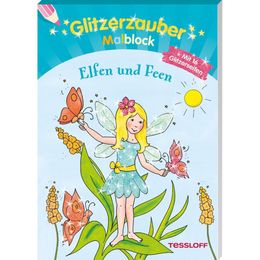 Tessloff Verlag Glitzerzauber-Malblock Elfen und Feen
