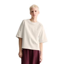 Marc O'Polo Damen Sweatshirt "aus reinem Organic Cotton"silky wei&szlig;, Gr. L, MARC O'POLO DENIM, unifarben, Obermaterial: 100% Baumwolle, Sweatshirts