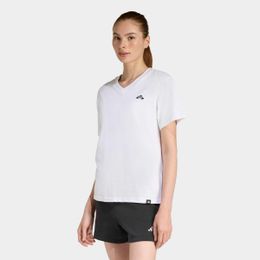 Damen T-Shirt "SUMMER SLIDE GRAPHIC MIT V-AUSSCHNITT"wei&szlig;, Gr. M, adidas Sportswear, Obermaterial: 100% Baumwolle, Shirts