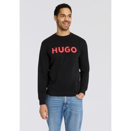 Sweatshirt Hugo "Dem", Herren, Gr. S, schwarz001, Sweatware, Obermaterial: 100% Baumwolle, unifarben, regular fit normal, Rundhals, Rippb&uuml;ndchen, Sweatshirts Sweatshirt, Rundhalsausschnitt, Regular Fit, Hugo Druck