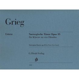 Norwegische T&auml;nze Opus 35 f&uuml;r Klavier zu vier H&auml;nden, Urtext