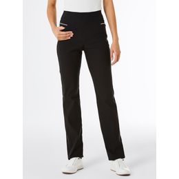 Stehmann Damen Schlupfhose, schwarz, Gr. 50, unifarben, 78% Viskose, 19% Polyamid, 3% Elasthan, Hosen