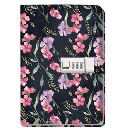 Tr&ouml;tsch Tagebuch mit Zahlenschloss Flowers