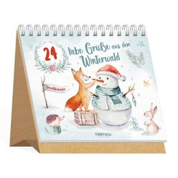 Tr&ouml;tsch Adventskalender 24 liebe Gr&uuml;&szlig;e aus dem Winterwald Aufstellkalender