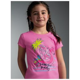 TRIGEMA M&auml;dchen T-Shirt "TRIGEMA T Shirt mit Printmotiv "Summer Party""candy, Basic, Gr. 140, Single Jersey, 100% Baumwolle, Shirts