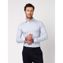 DESOTO Herren Langarmhemd "Casual Kent 1/1", blau, Gr. S, Jersey, Obermaterial: 100% Baumwolle, Hemden, Jerseyhemd, Kentkragen, Slim Fit